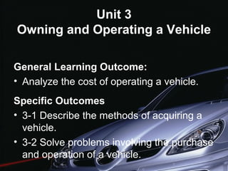 Choosing a Vehicle | PPT