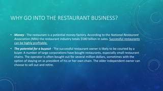 Lesson 1 Introduction to Restaurant Management and Operations | PPTX