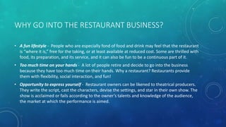 Lesson 1 Introduction to Restaurant Management and Operations | PPTX