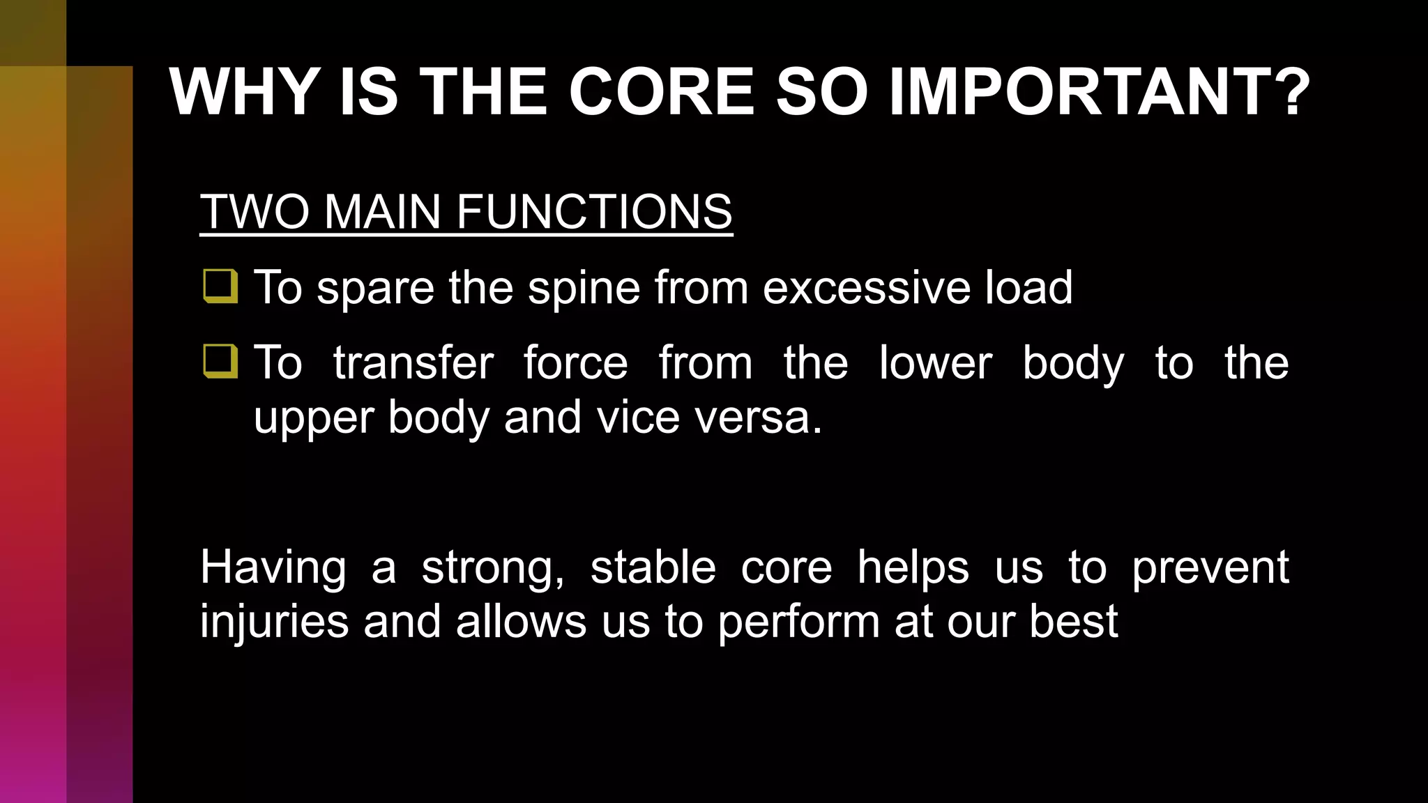 P.E. 2 - core muscle group- core stability exercises | PPTX | Physical ...