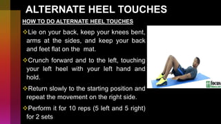 P.E. 2 - core muscle group- core stability exercises | PPTX