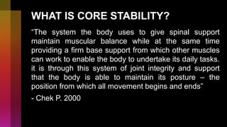 P.E. 2 - core muscle group- core stability exercises | PPTX