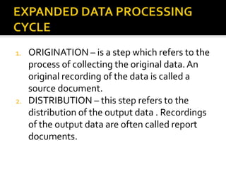 Lesson 1 data processing | PPTX | Databases | Computer Software and ...