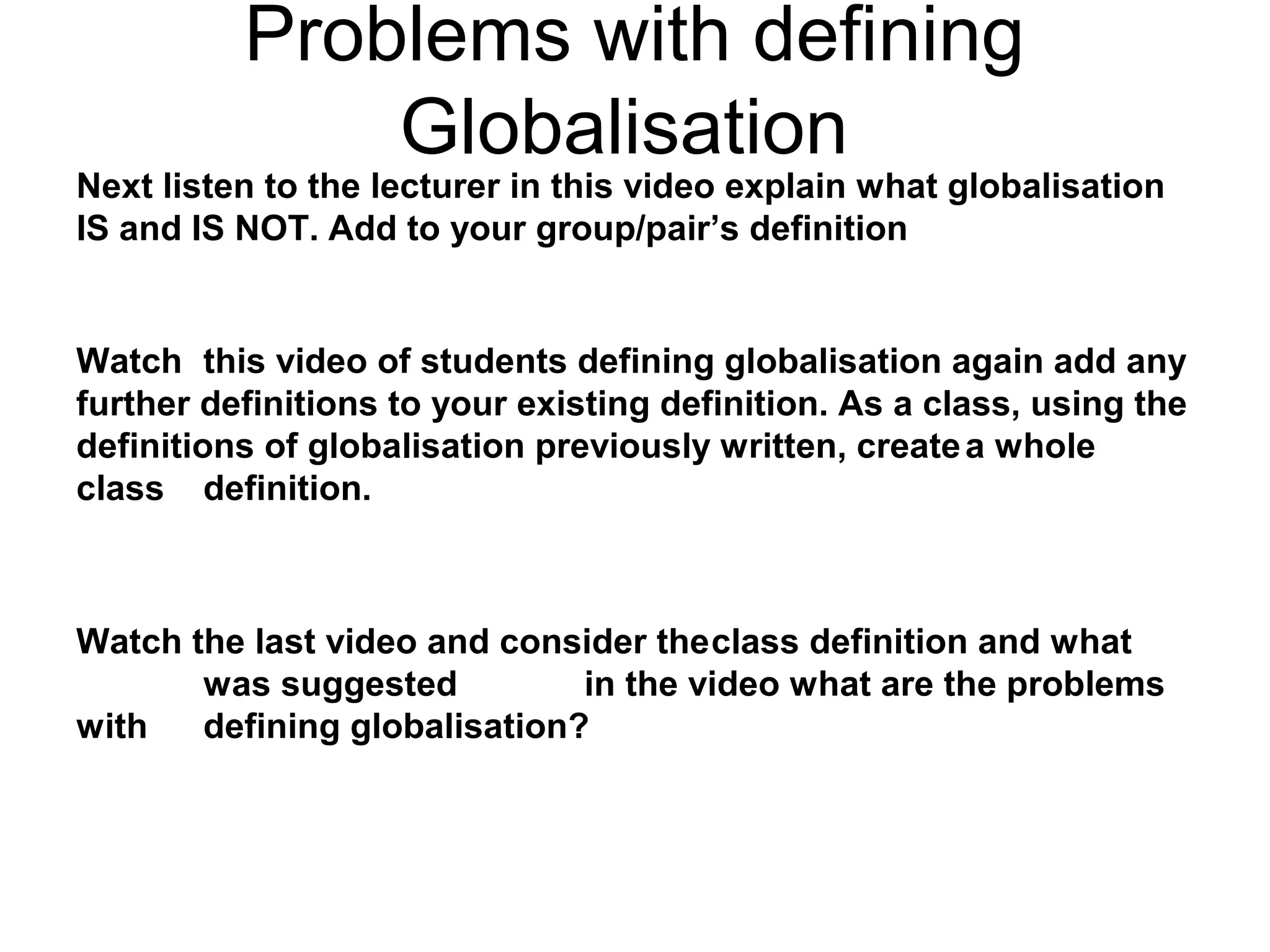 Lesson 1 defining globalisation. | PPT