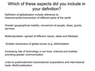 Lesson 1 defining globalisation. | PPT