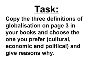 Lesson 1 defining globalisation. | PPT