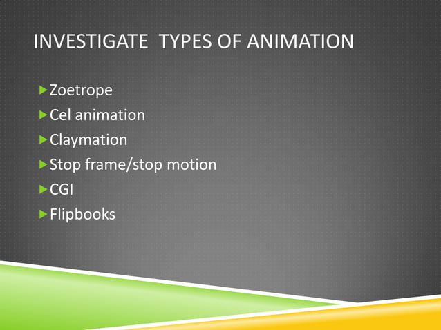 Lesson 1 different types of animation Lesson 1 different types of animation