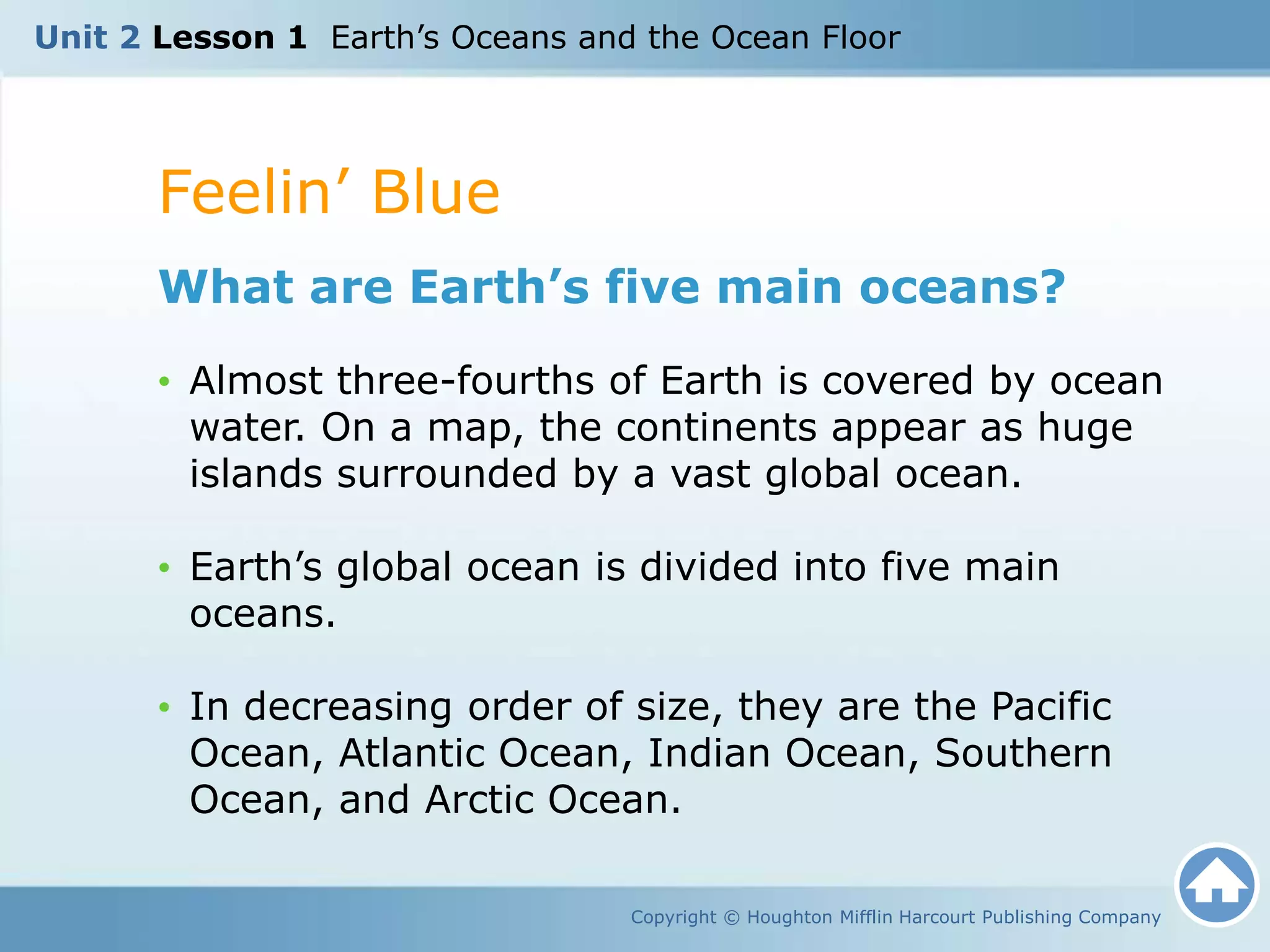 Lesson 1 earths oceans and the ocean floor | PPTX