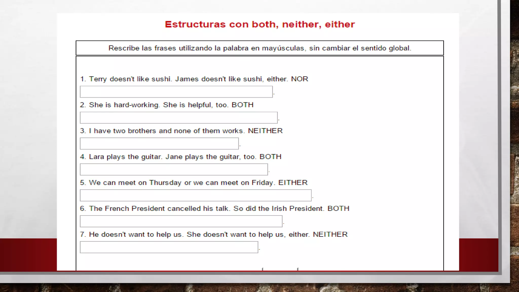Lesson 1 either, neither, or,too, both | PDF