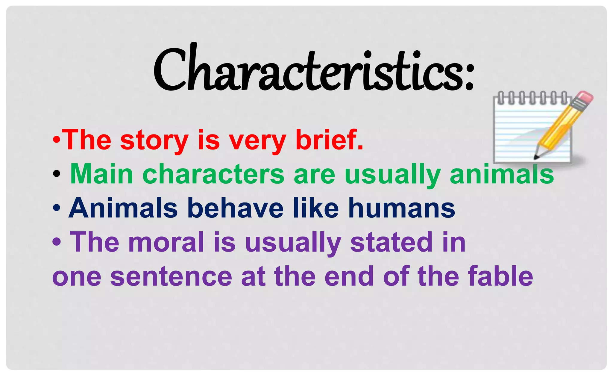 Lesson 1 elements of a fable | PPTX