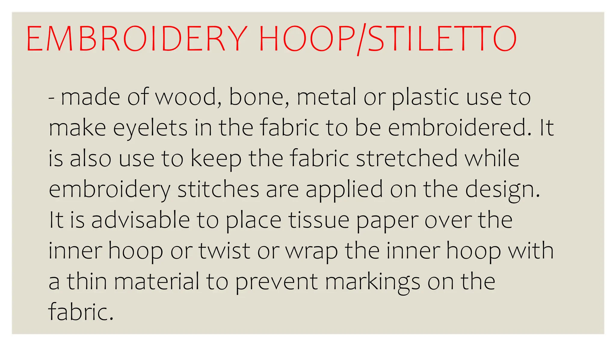 LESSON 1- EMBROIDERY POWERPOINT MODULE.pptx | Needlework | Arts and Crafts