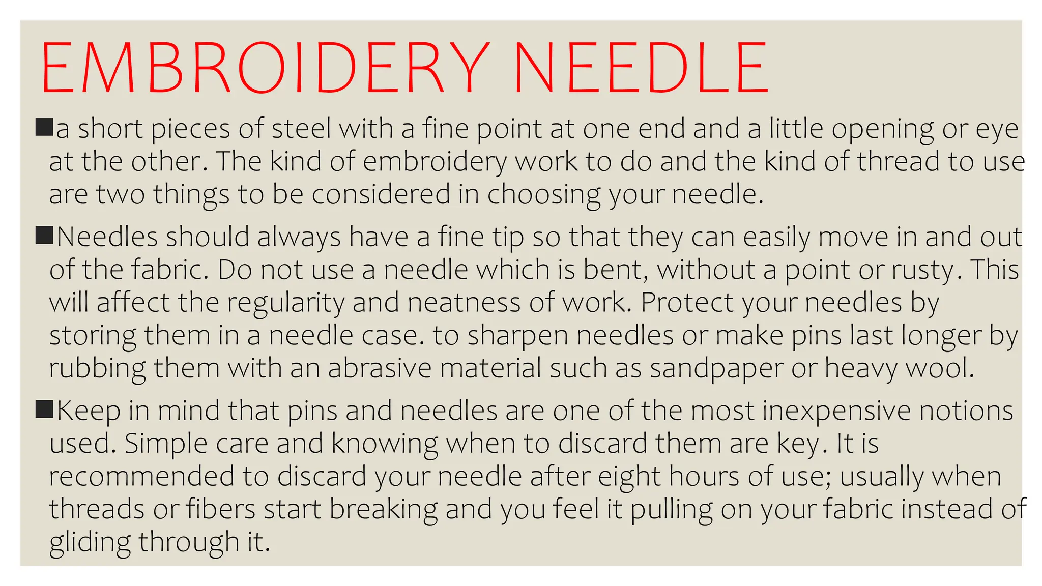 LESSON 1- EMBROIDERY POWERPOINT MODULE.pptx | Needlework | Arts and Crafts