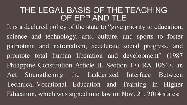 LESSON 1- EPP.pptx | Professional School | Postgraduate Education