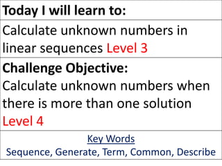 Lesson 1 finding unknowns | PPTX