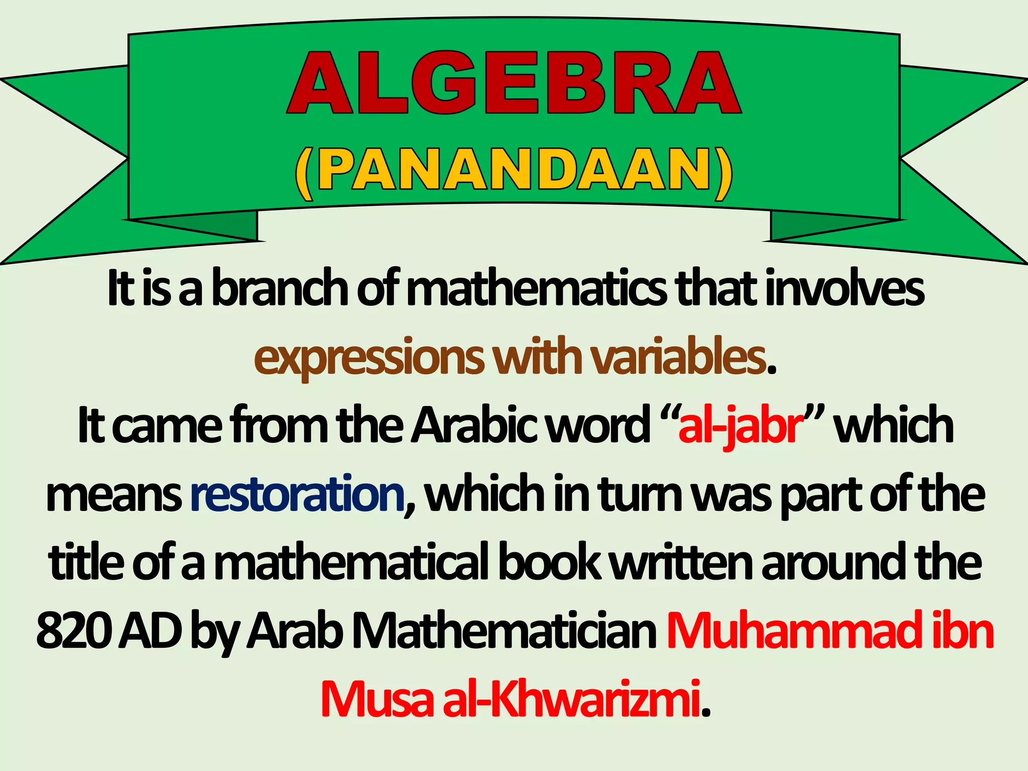 Forming algebraic expressions | PPTX