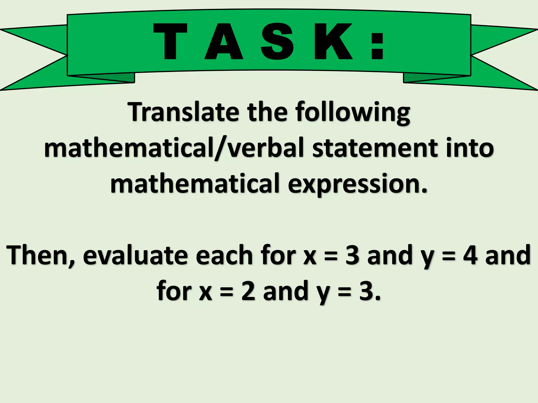 Forming algebraic expressions | PPTX