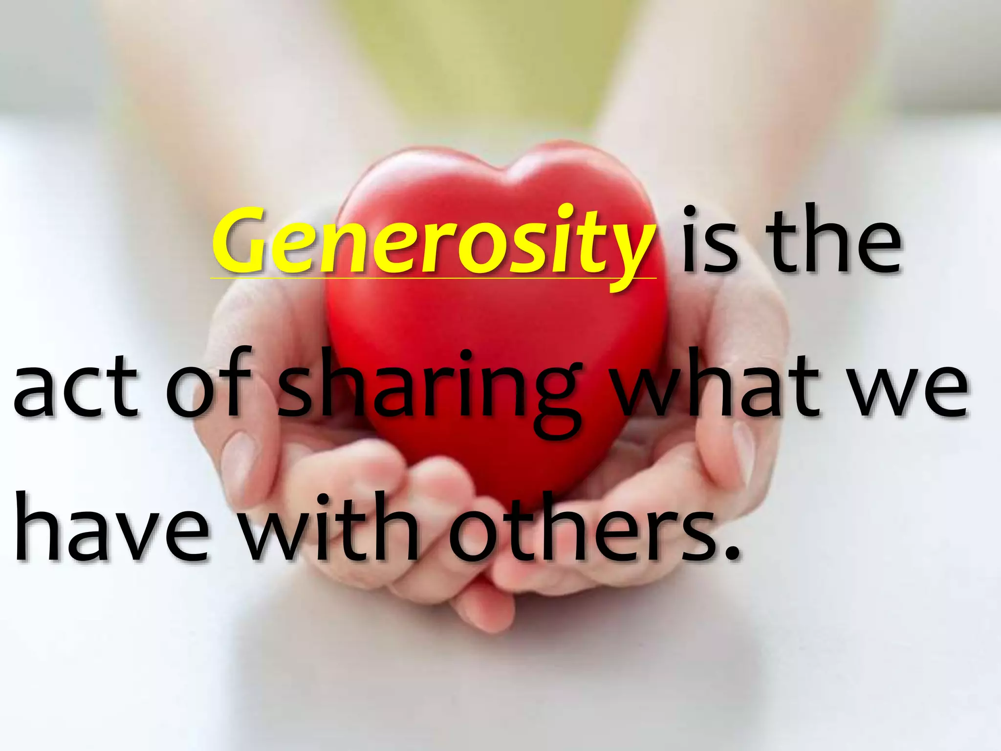 GRADE 4- VALUES Lesson 1 generosity | PPTX