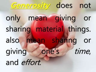 GRADE 4- VALUES Lesson 1 generosity | PPTX