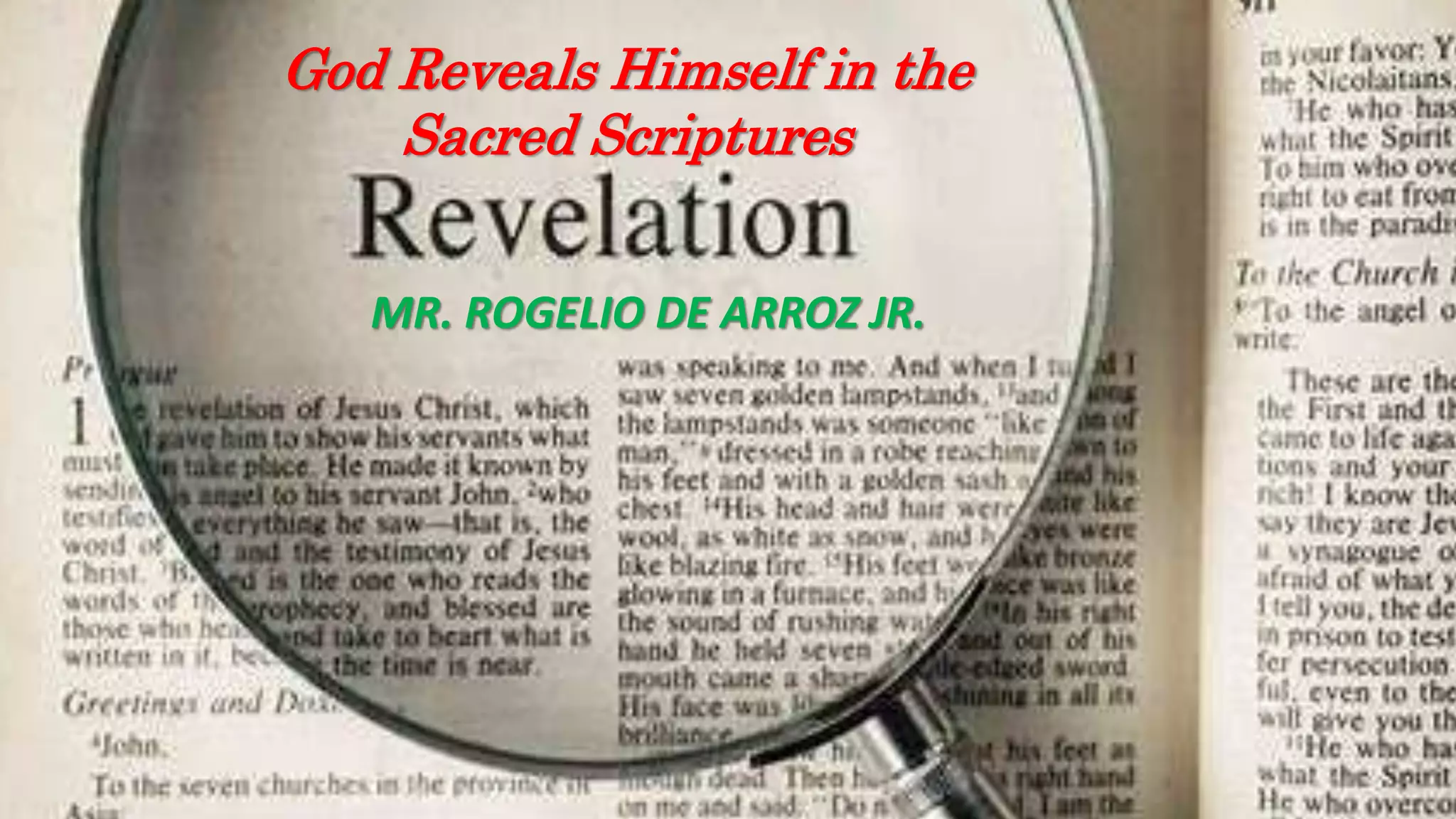 Lesson 1 god reveals himself in the sacred scriptures | PPTX