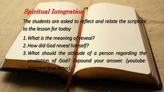 Lesson 1 god reveals himself in the sacred scriptures | PPTX