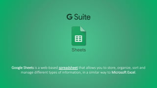 G Sheets introduction | PPTX | Desktop Publishing | Computer Software ...