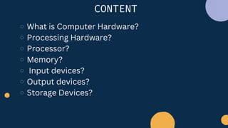 ICT - LESSON 1: Computer Hardware concept | PDF