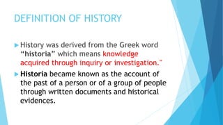 Lesson 1 - History - Definition, Issues and Methodology.pptx