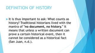 Lesson 1 - History - Definition, Issues and Methodology.pptx