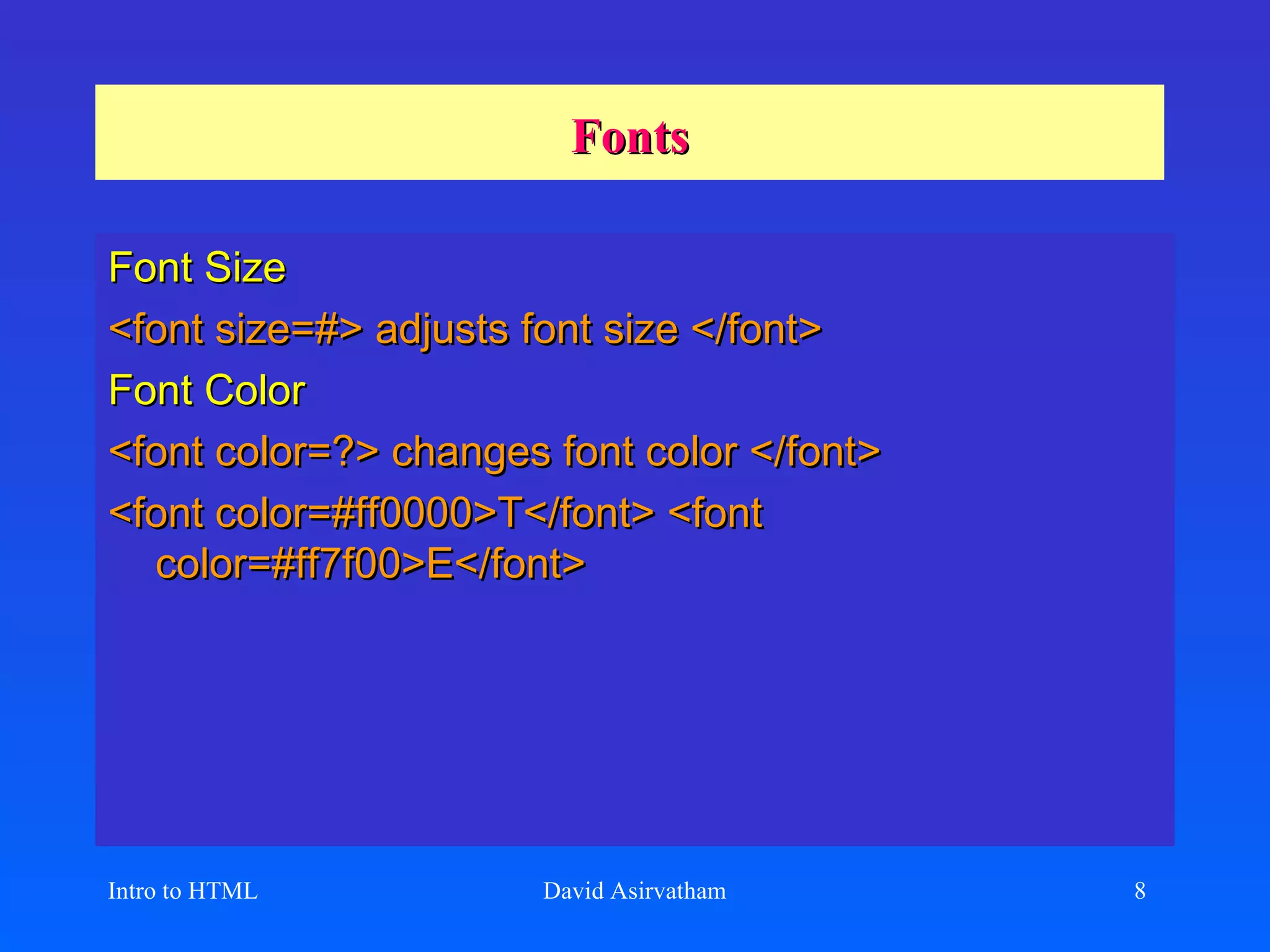 Lesson1 Intro to HTML | PPT