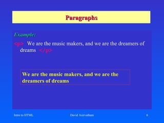 Lesson1 Intro to HTML | PPT
