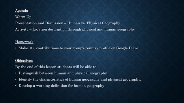 Lesson 1 human vs physical geo ppt | PPTX
