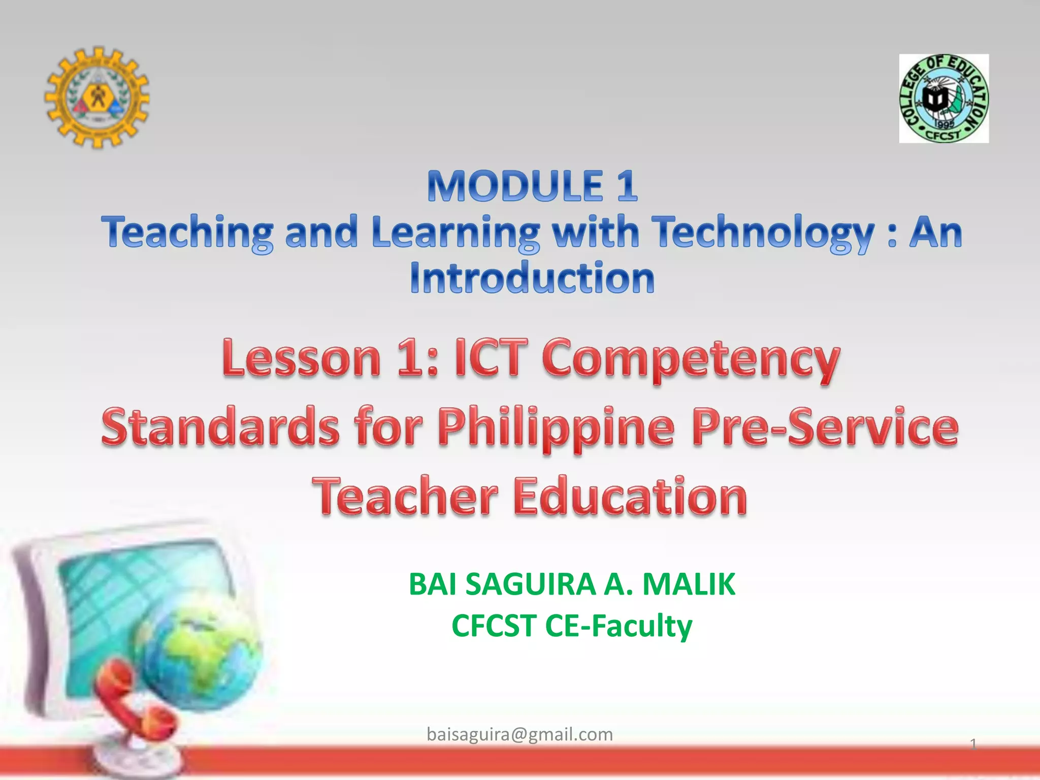 Lesson 1 ict competency standards for philippine pre-service teacher ...