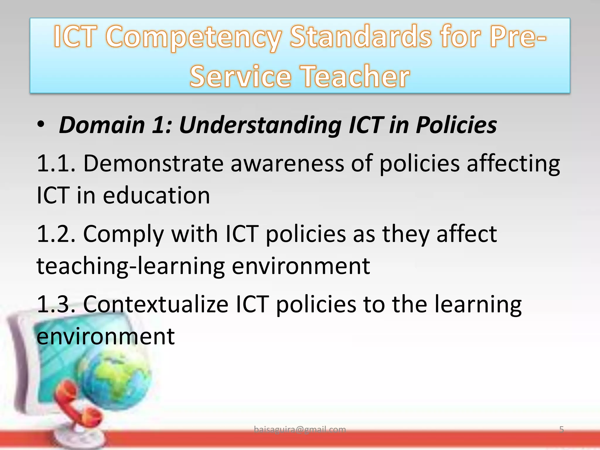 Lesson 1 ict competency standards for philippine pre-service teacher ...