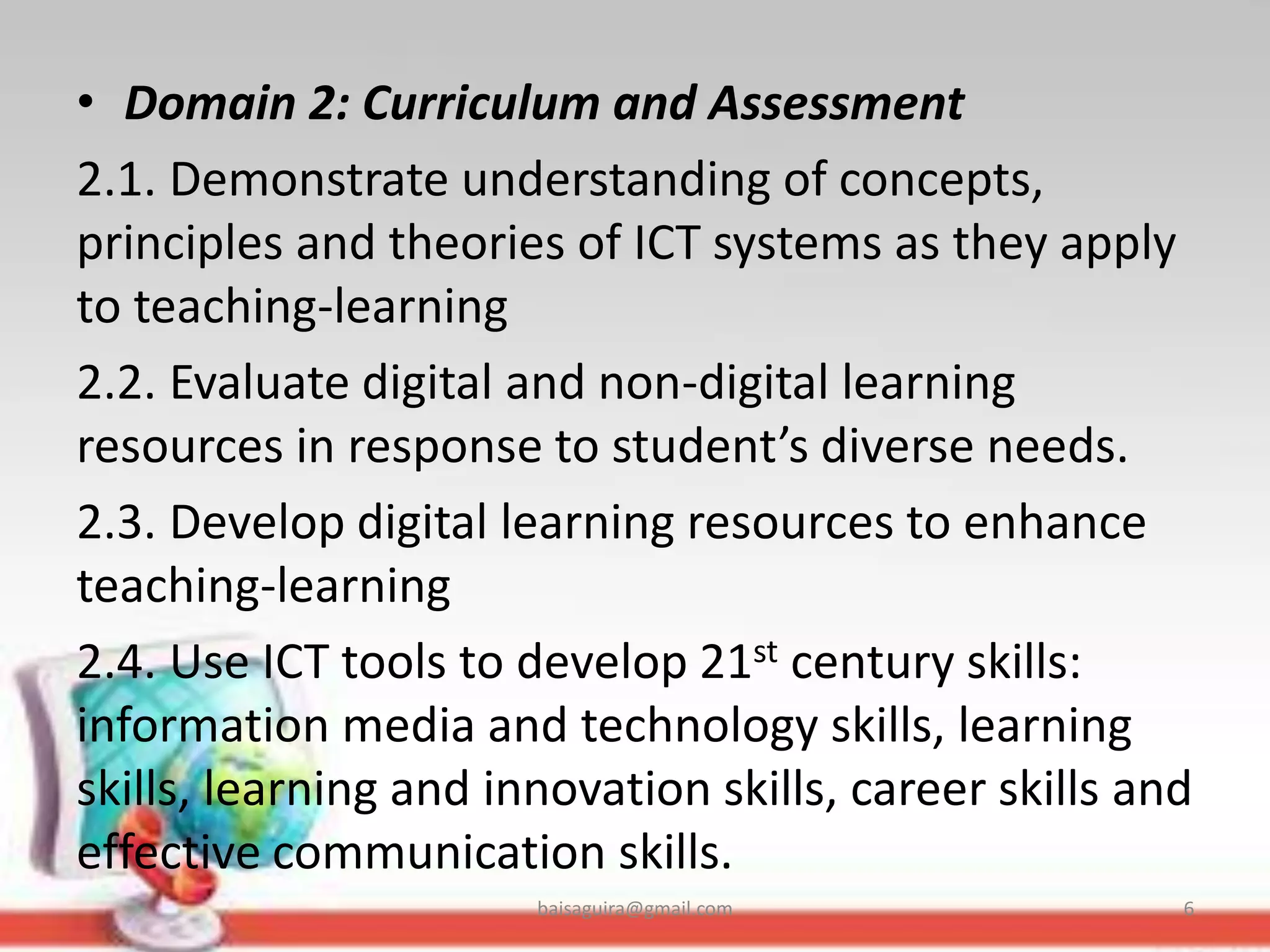 Lesson 1 ict competency standards for philippine pre-service teacher ...