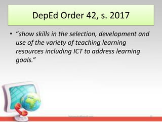 Lesson 1 ict competency standards for philippine pre-service teacher ...