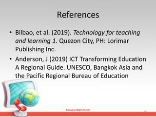 Lesson 1 ict competency standards for philippine pre-service teacher ...