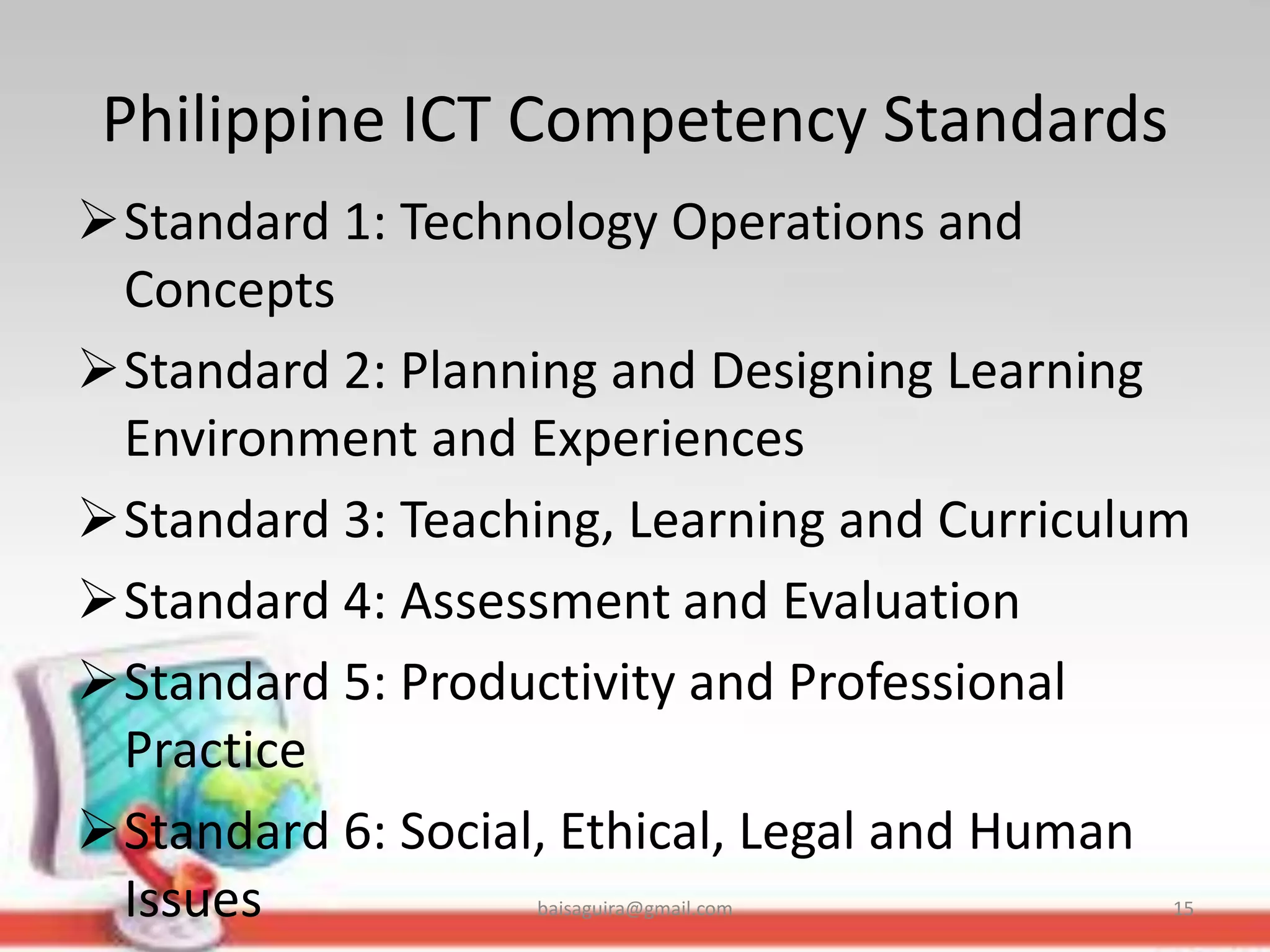 Lesson 1 ict competency standards for philippine pre-service teacher ...