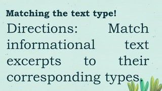 lesson 1 - infomational text in English 6 | PPTX