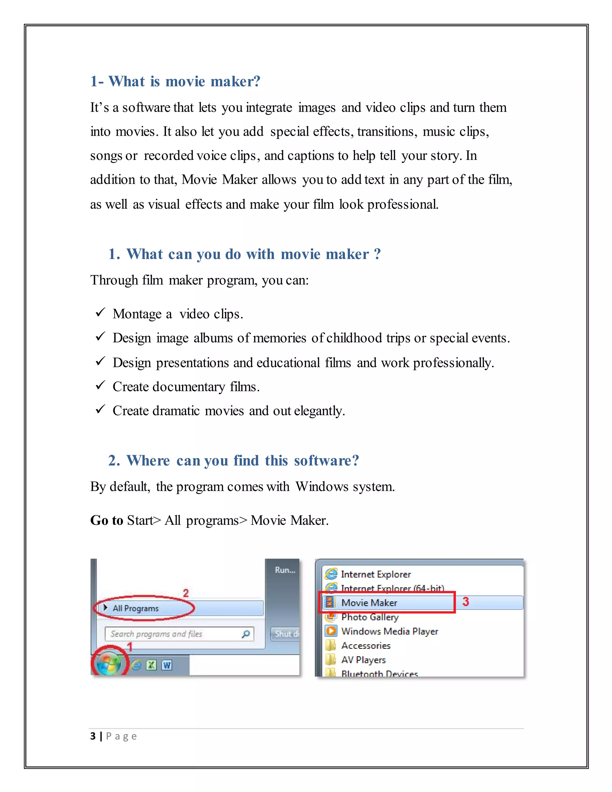 Introduction to Movie Maker | DOCX