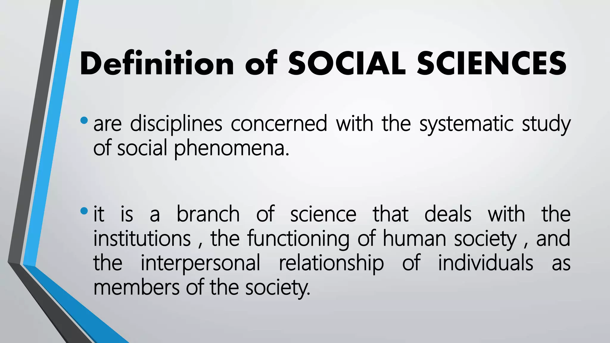 Introduction to the Disciplines of Applied Social Sciences | PPTX