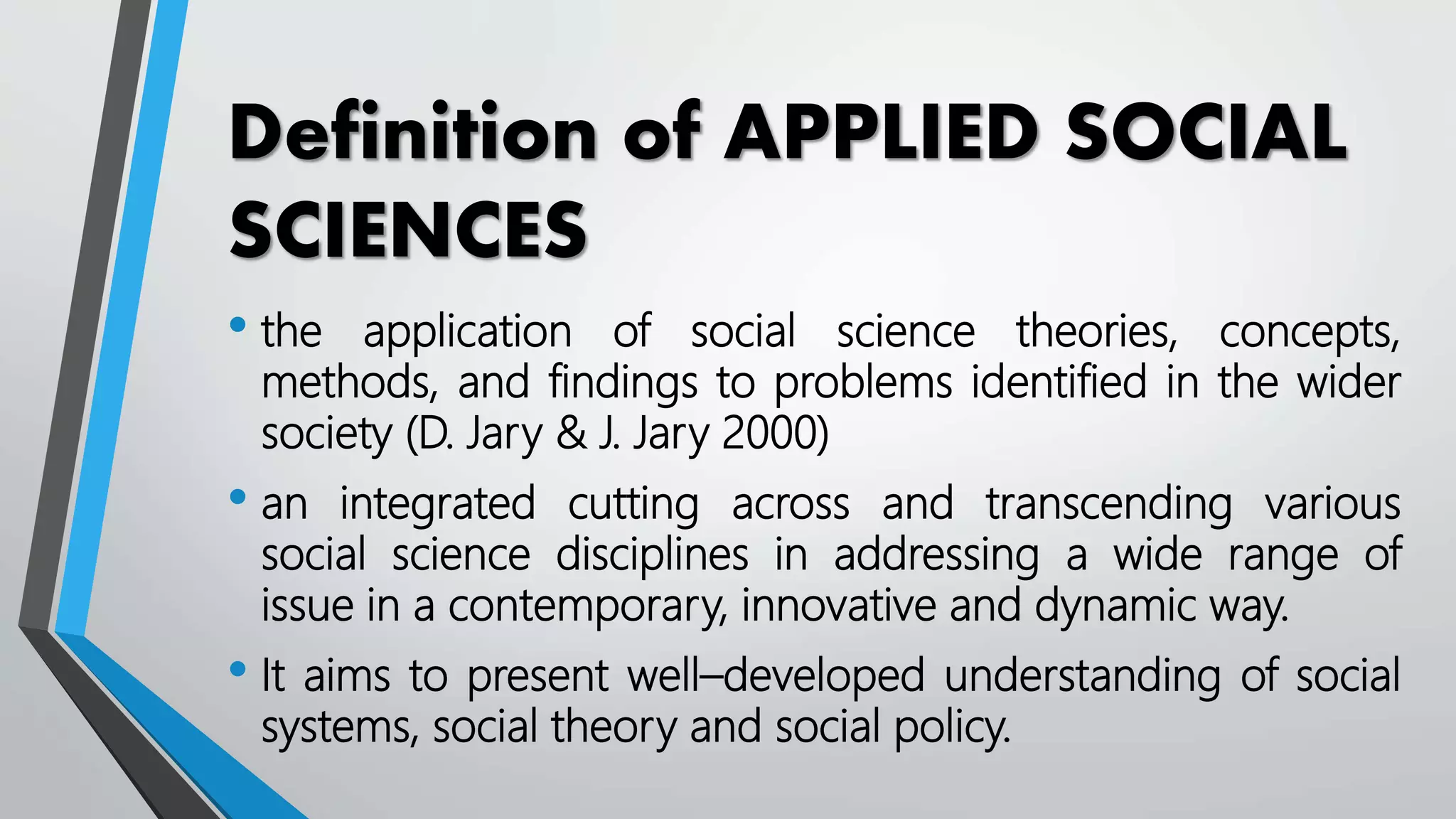 Introduction to the Disciplines of Applied Social Sciences | PPTX