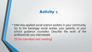 Introduction to the Disciplines of Applied Social Sciences | PPTX