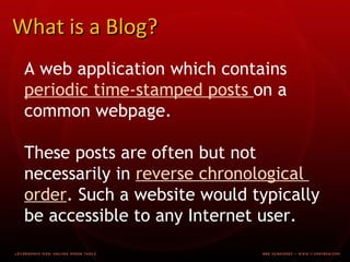 Lesson 1 Introduction To Blogging | PPT