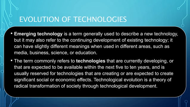 Lesson 1 Introduction To Emerging Technologiespptx Computing Technology And Computing