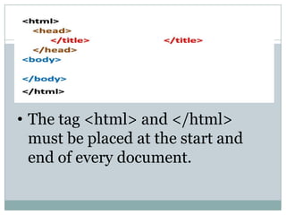 Introduction to HTML | PPT