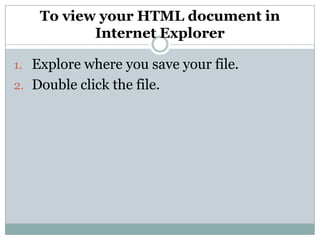 Introduction to HTML | PPTX