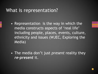 AS Media Lesson 1 - Intro representation | PPT