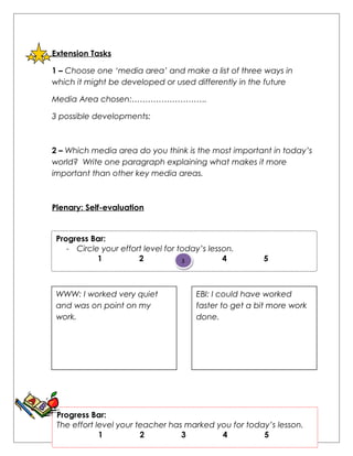 Lesson 1 intro to media worksheet | PDF