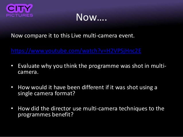 Lesson 1 - an introduction to multicamera filming techniques