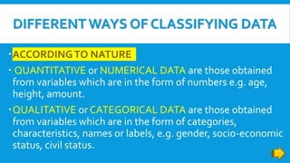 Lesson 1-Key Concepts in Statistics, Essential Process, Data ...